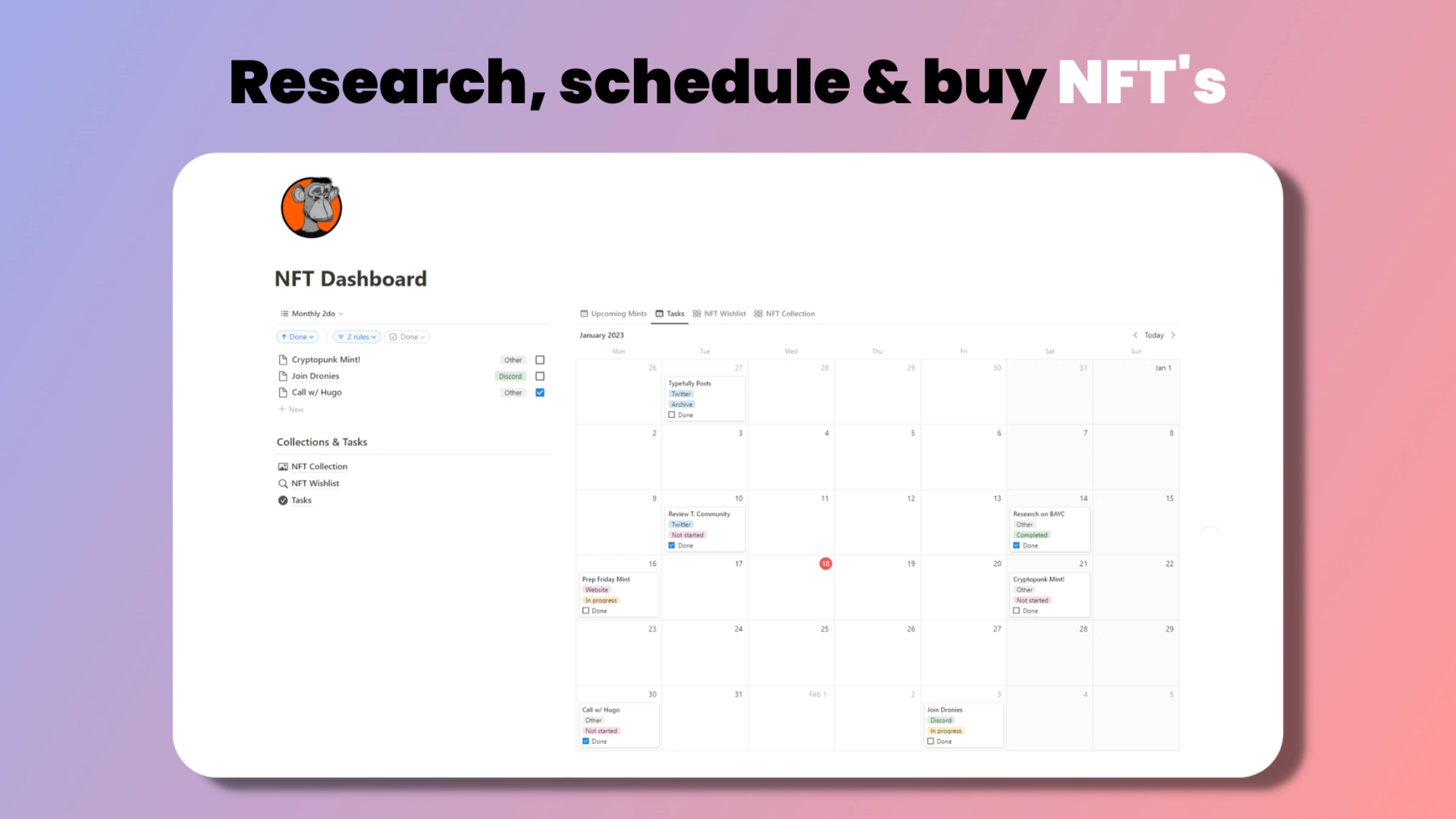 Crypto & NFT Tracker | Notion Everything Crypto & NFT Tracker | Notion Everything