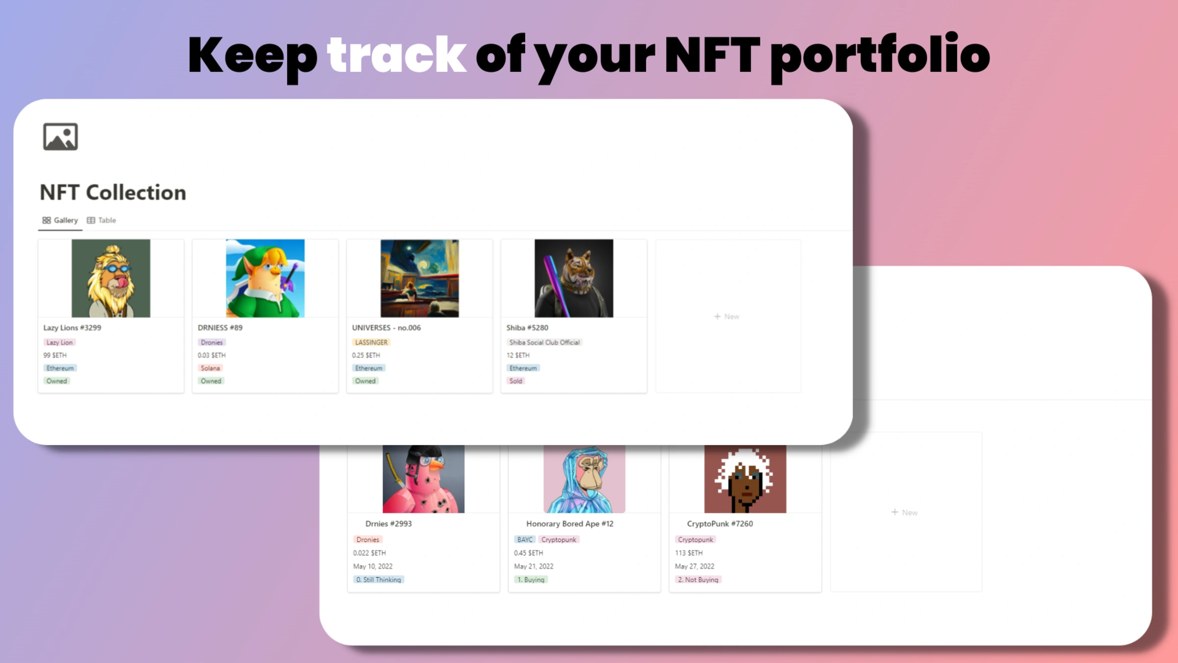 Crypto & NFT Tracker | Notion Everything Crypto & NFT Tracker | Notion Everything