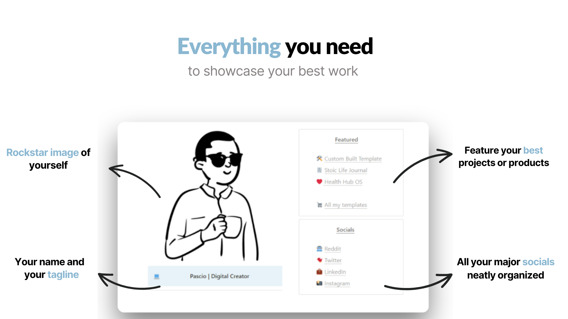Minimalist Link In Bio | Notion Everything