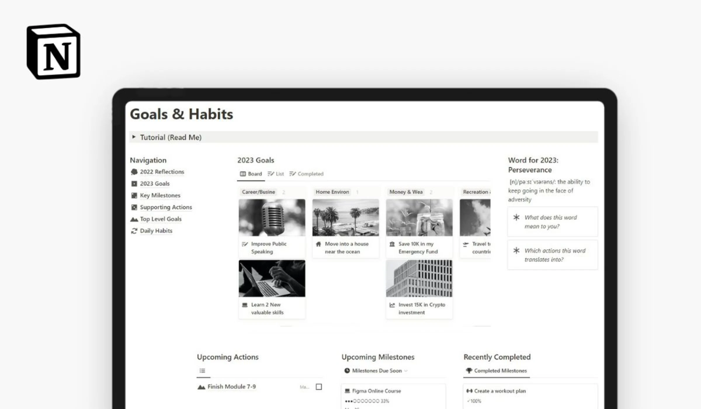 Goals & Habits Tracker | Notion Everything