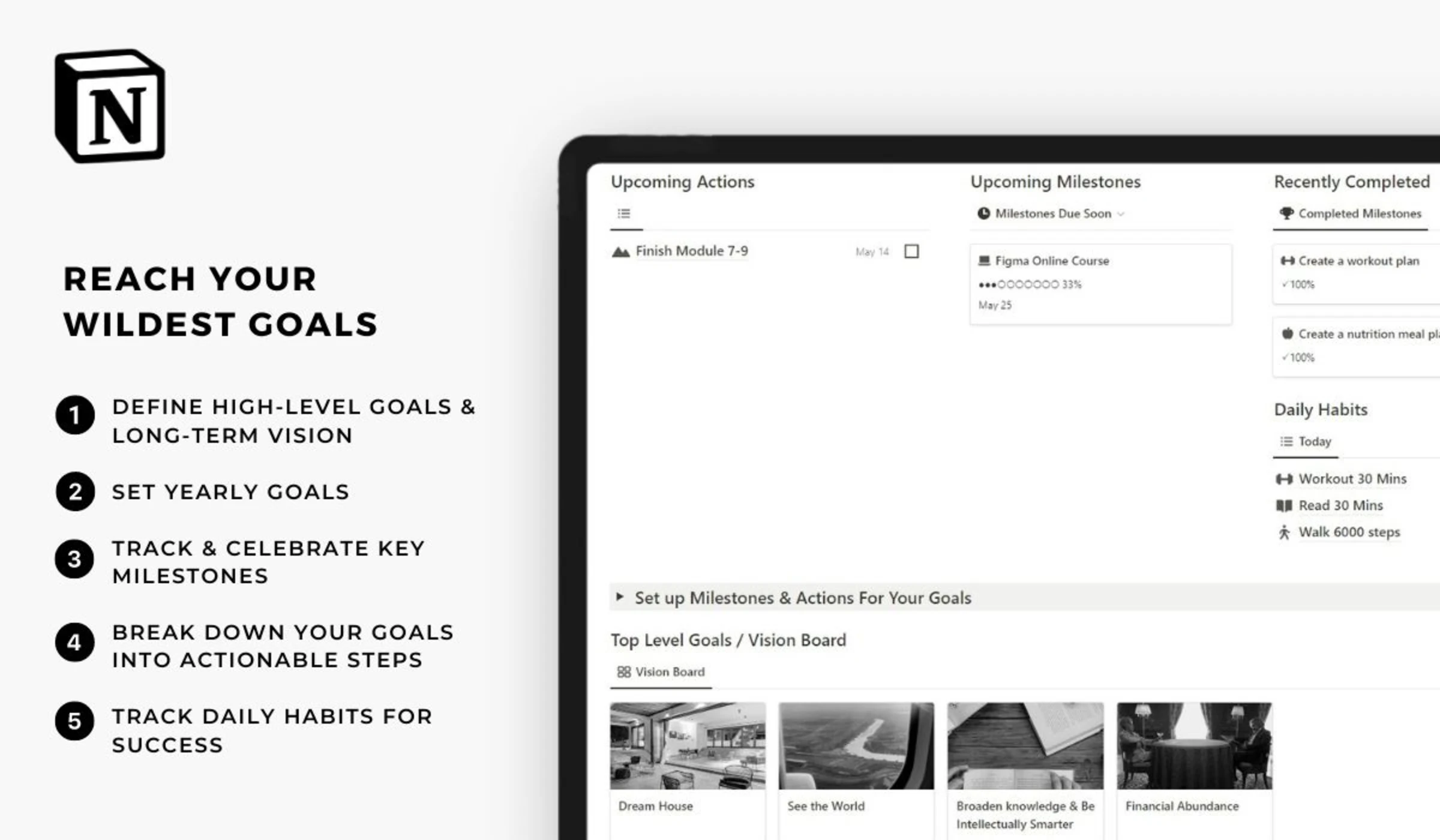 Goals & Habits Tracker | Notion Everything