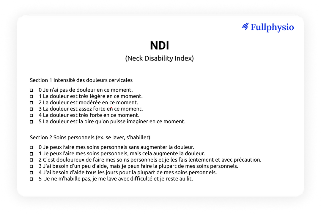 Neck Disability Index