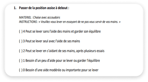 Berg Balance Scale (BBS) pour les kinésithérapeutes