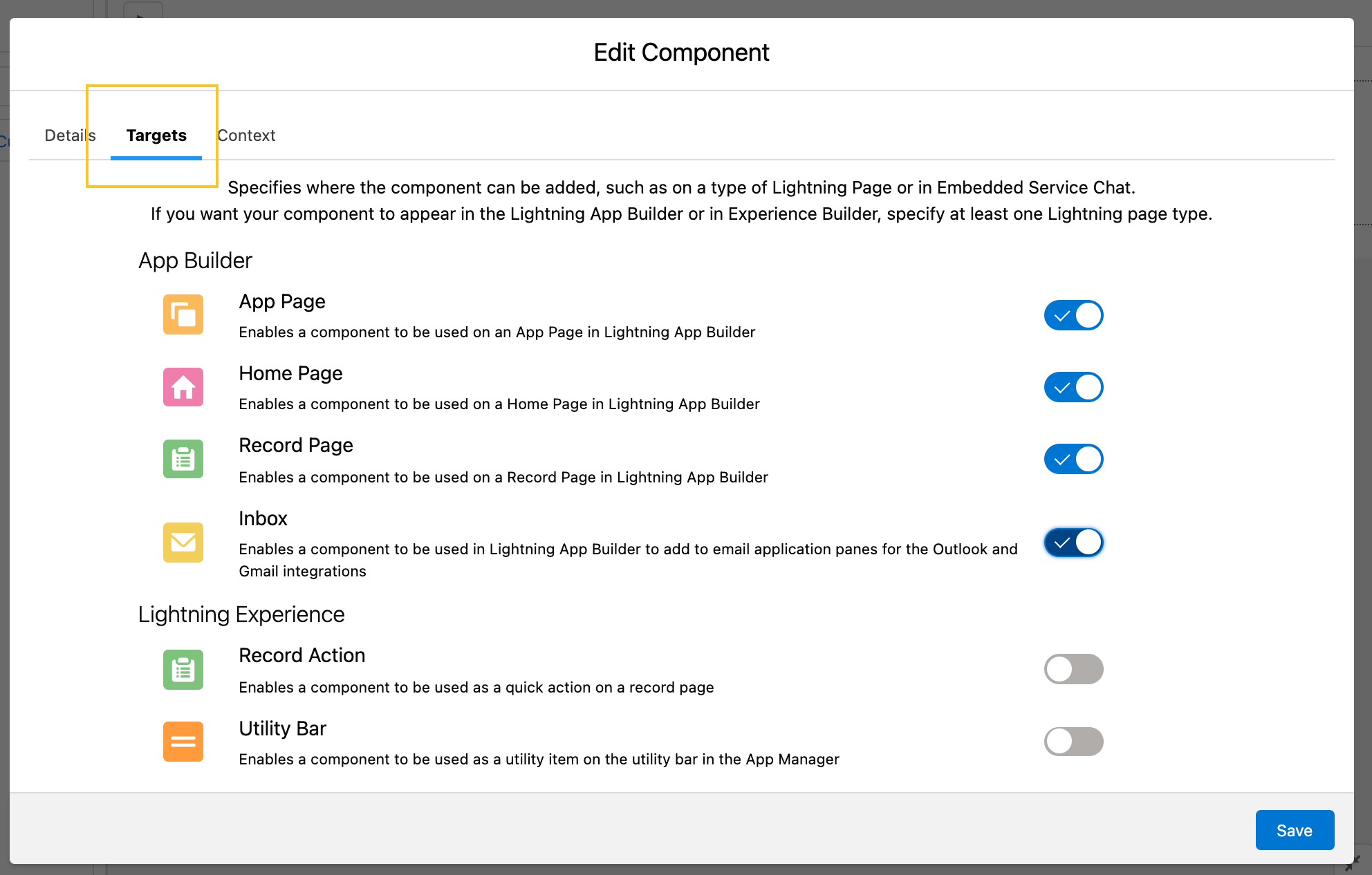 Editing Metadata targets