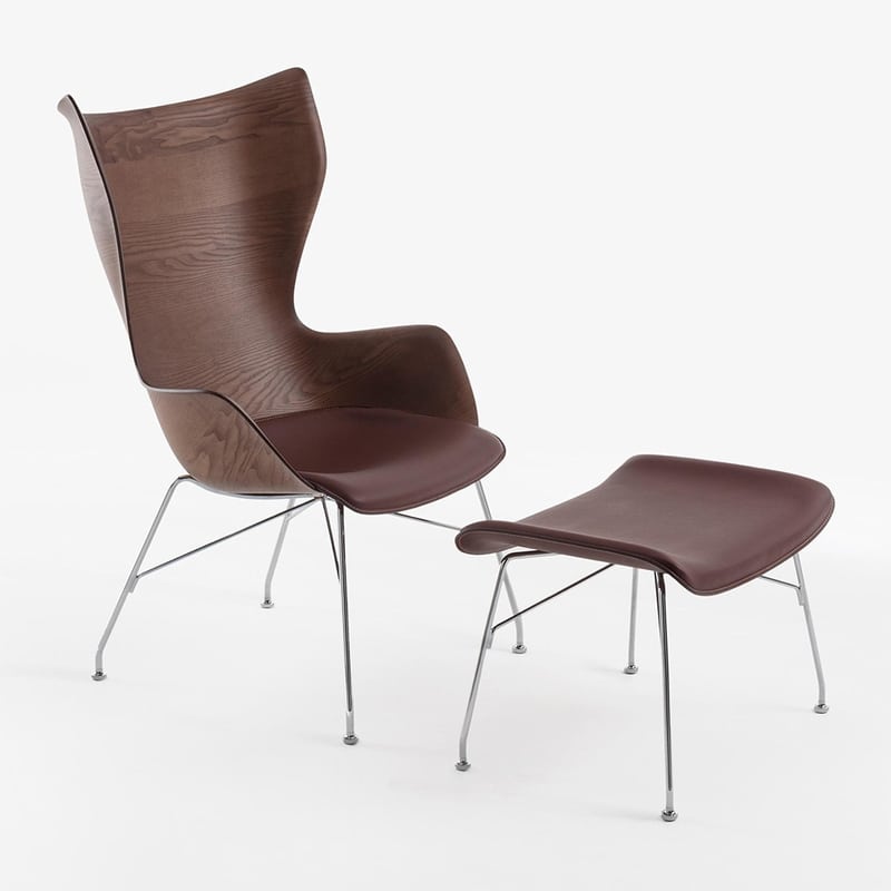 High Back, Wood and Metal Smart Wood Armchair by Kartell in IOTA Furniture