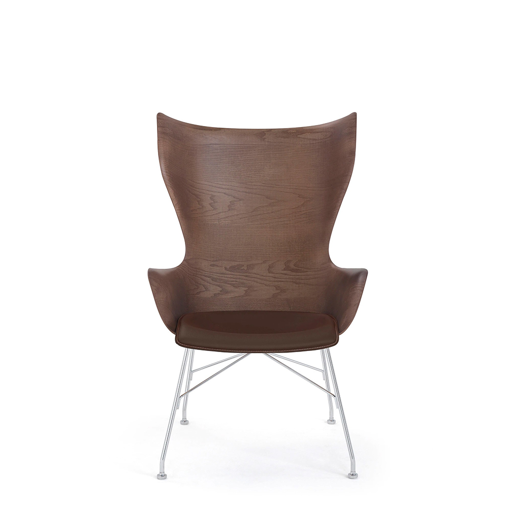 High Back, Wood and Metal Smart Wood Armchair by Kartell in IOTA Furniture
