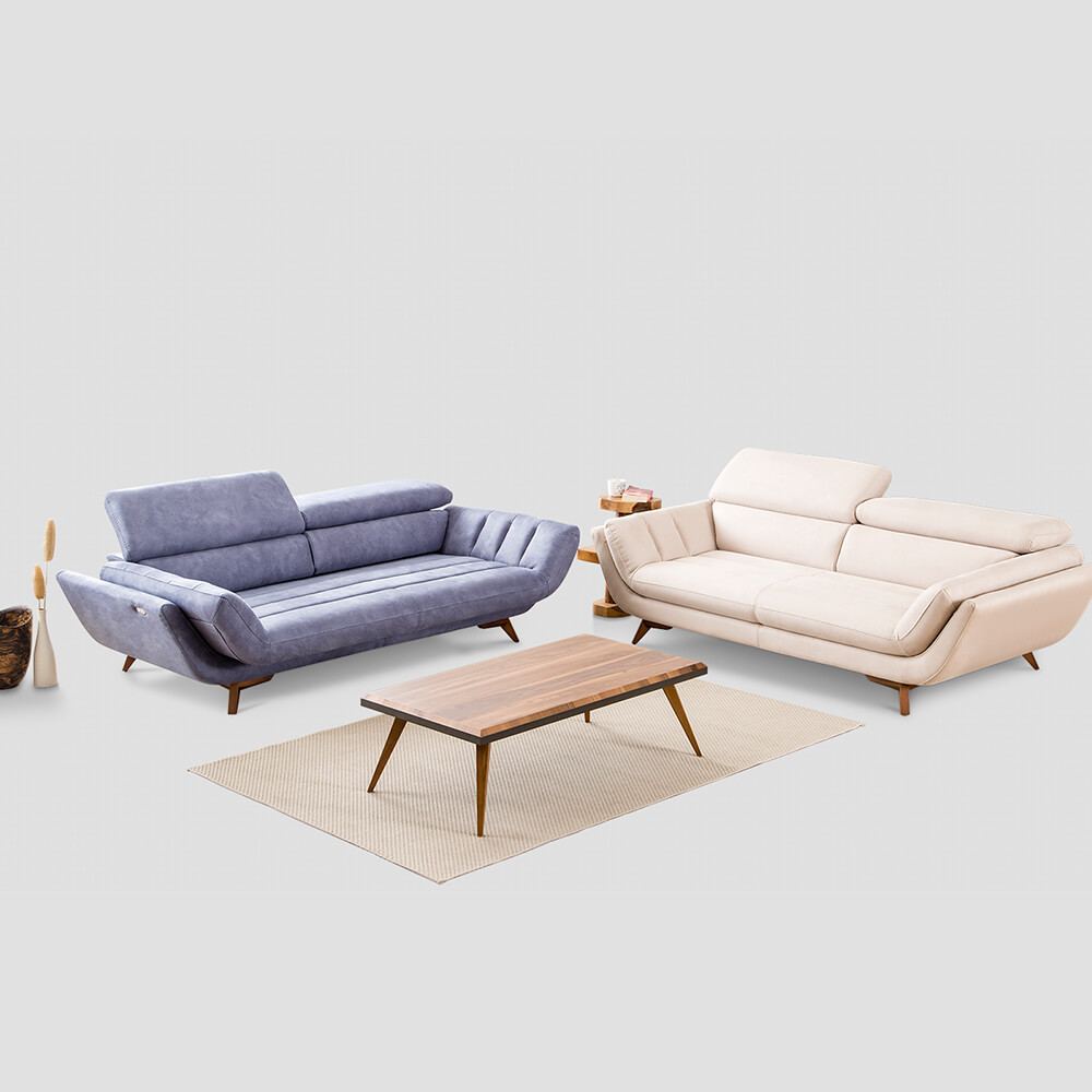 Nubuck, Modern and Luxury Eftalya Sofa Set by IOTA in IOTA Furniture
