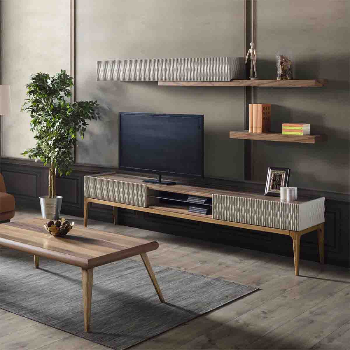 Wooden, Modern and Luxury Lusso Wall Unit by Mois in IOTA Furniture