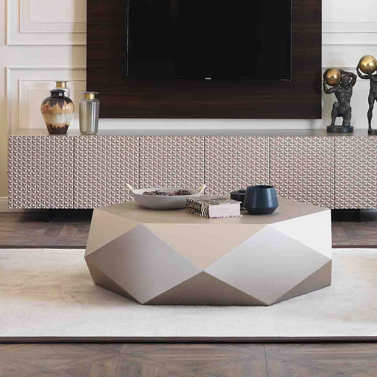 Abstract, Wooden and Luxury Vittoria Coffee and Side Table by IOTA in ...