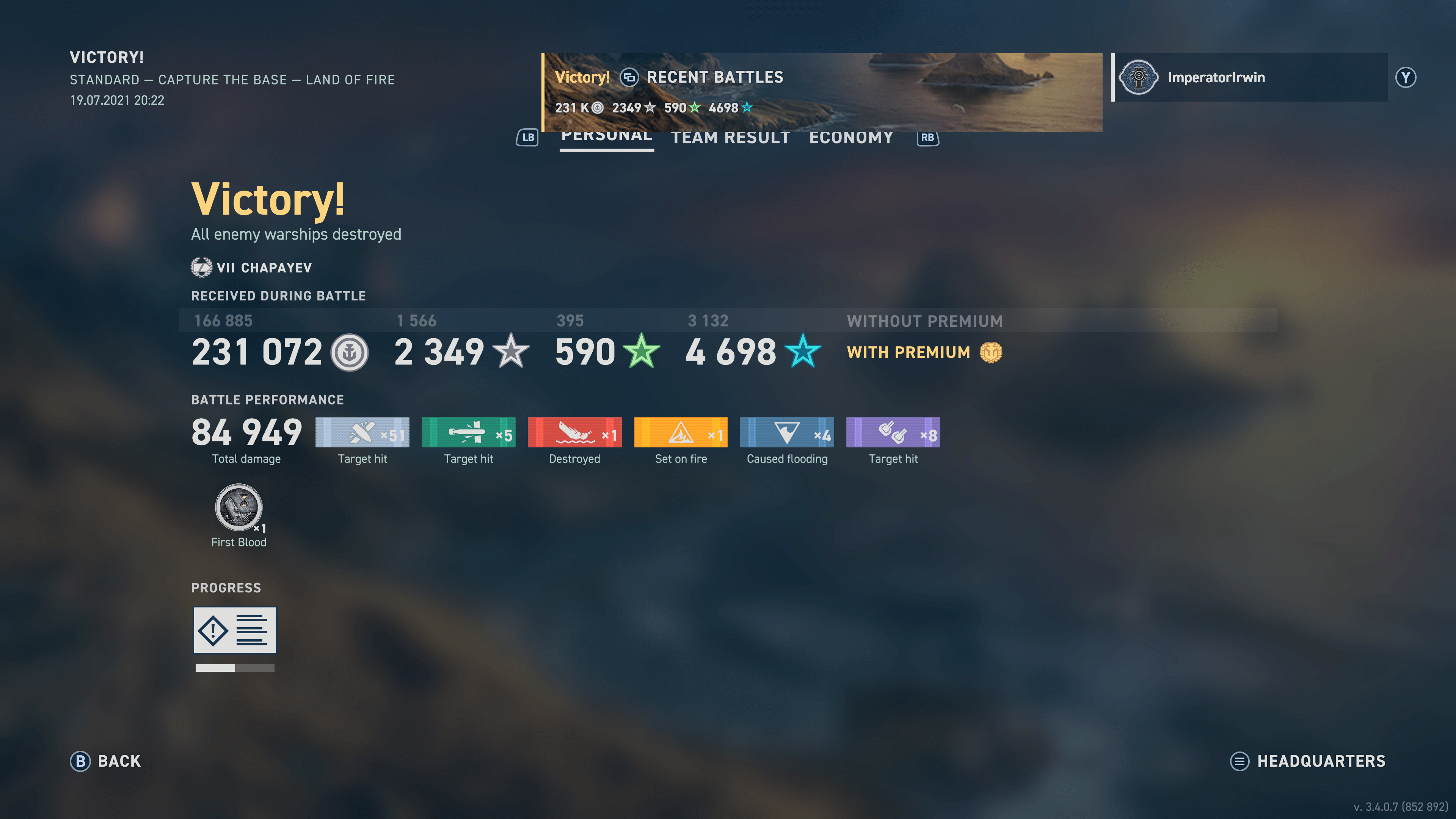 Chapayev – WoWS: Legends – Stats + Builds – Tier VII Cruiser