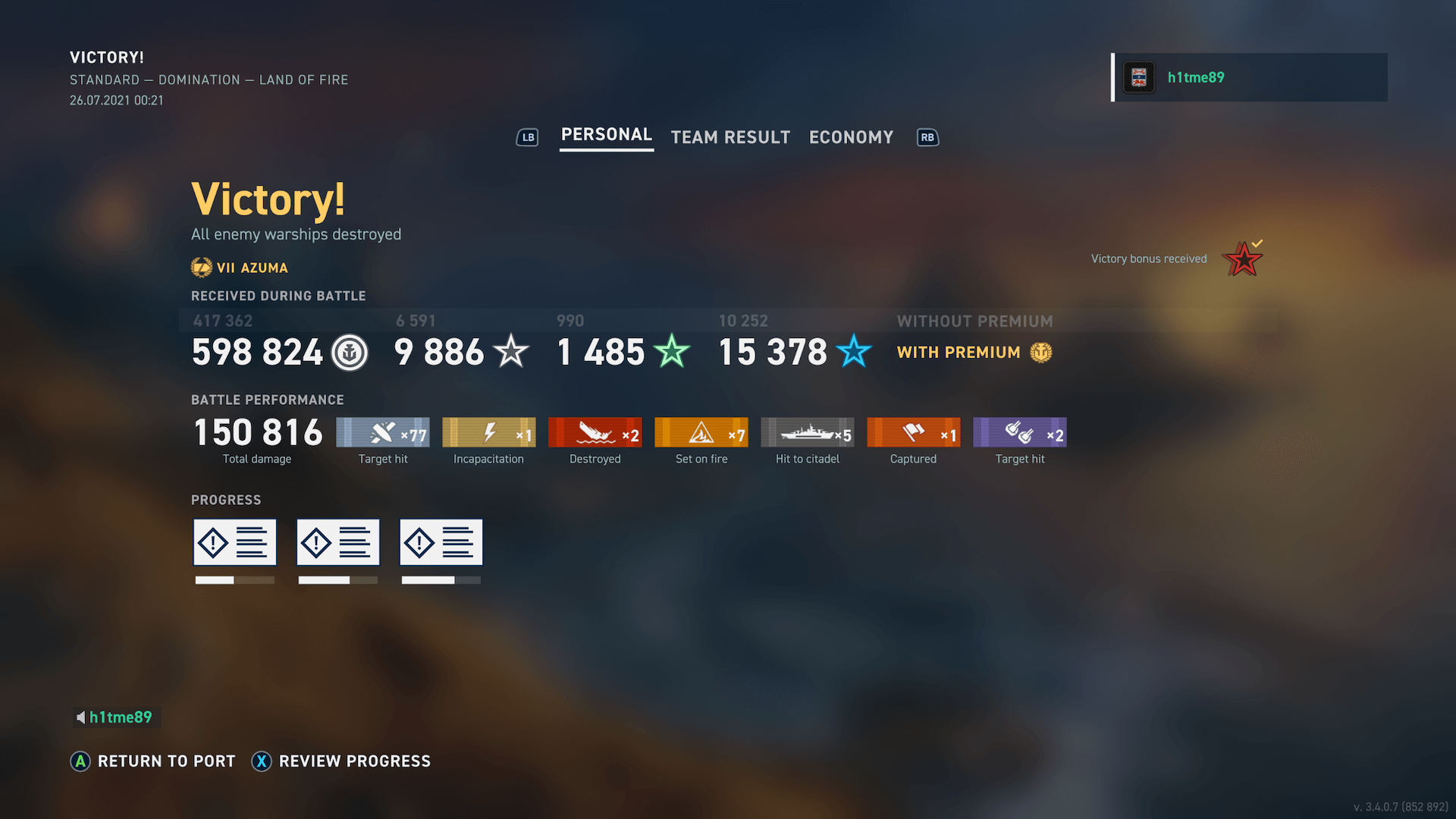 Azuma – WoWS: Legends – Stats + Builds – Tier VII Cruiser