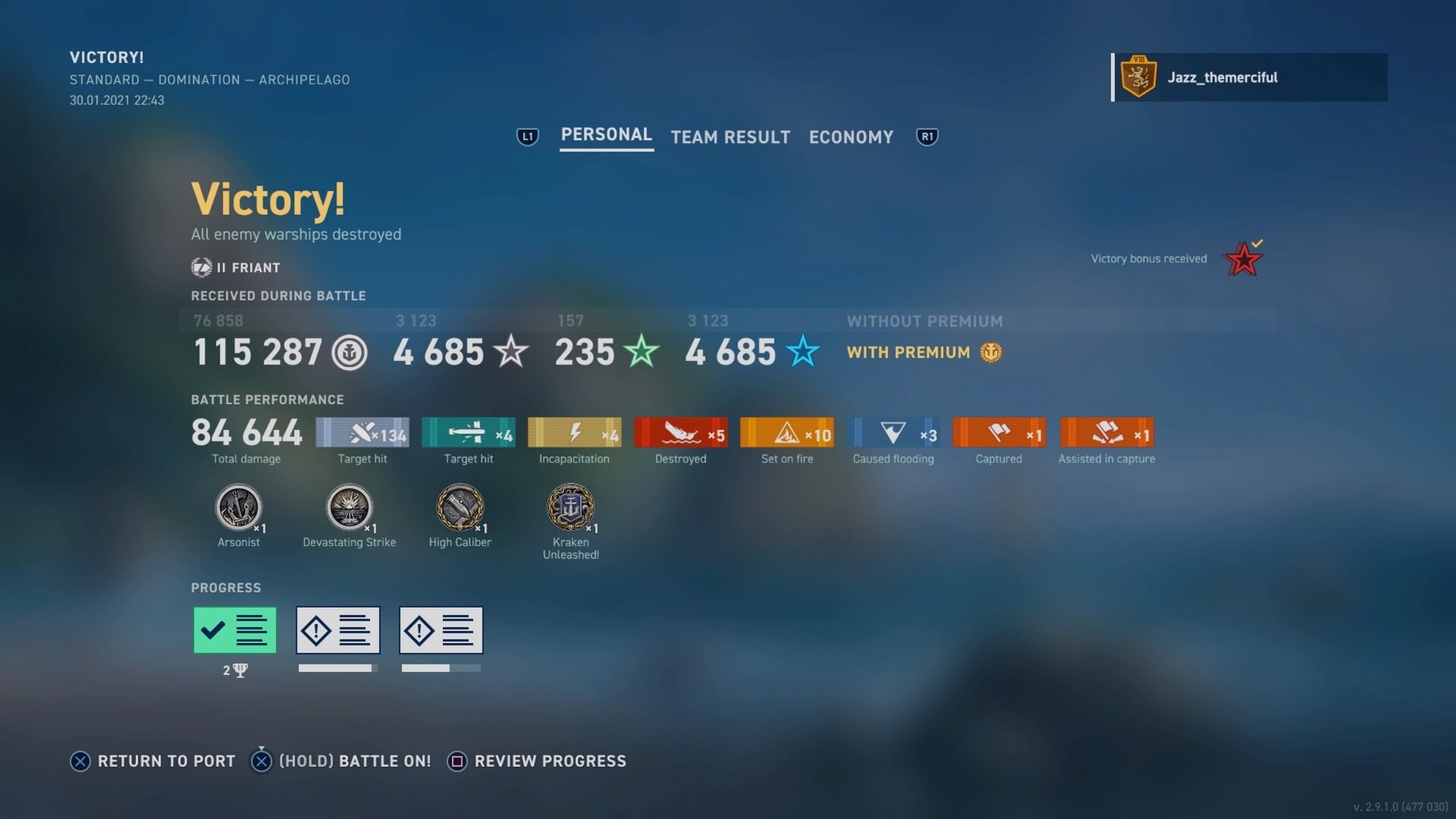 Friant – WoWS: Legends – Stats + Builds – Tier II Cruiser