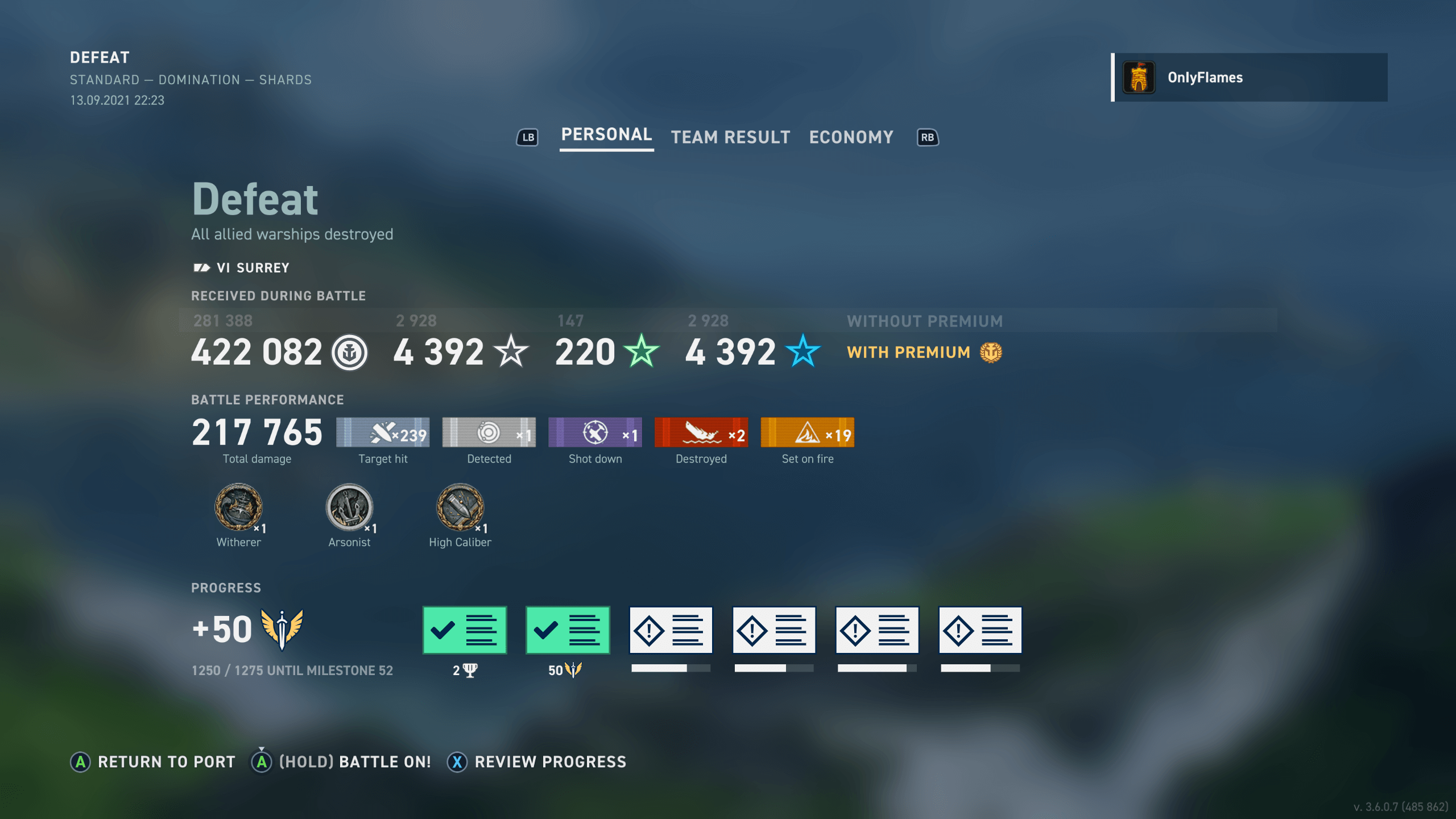 Surrey – WoWS: Legends – Stats + Builds – Tier VI Cruiser