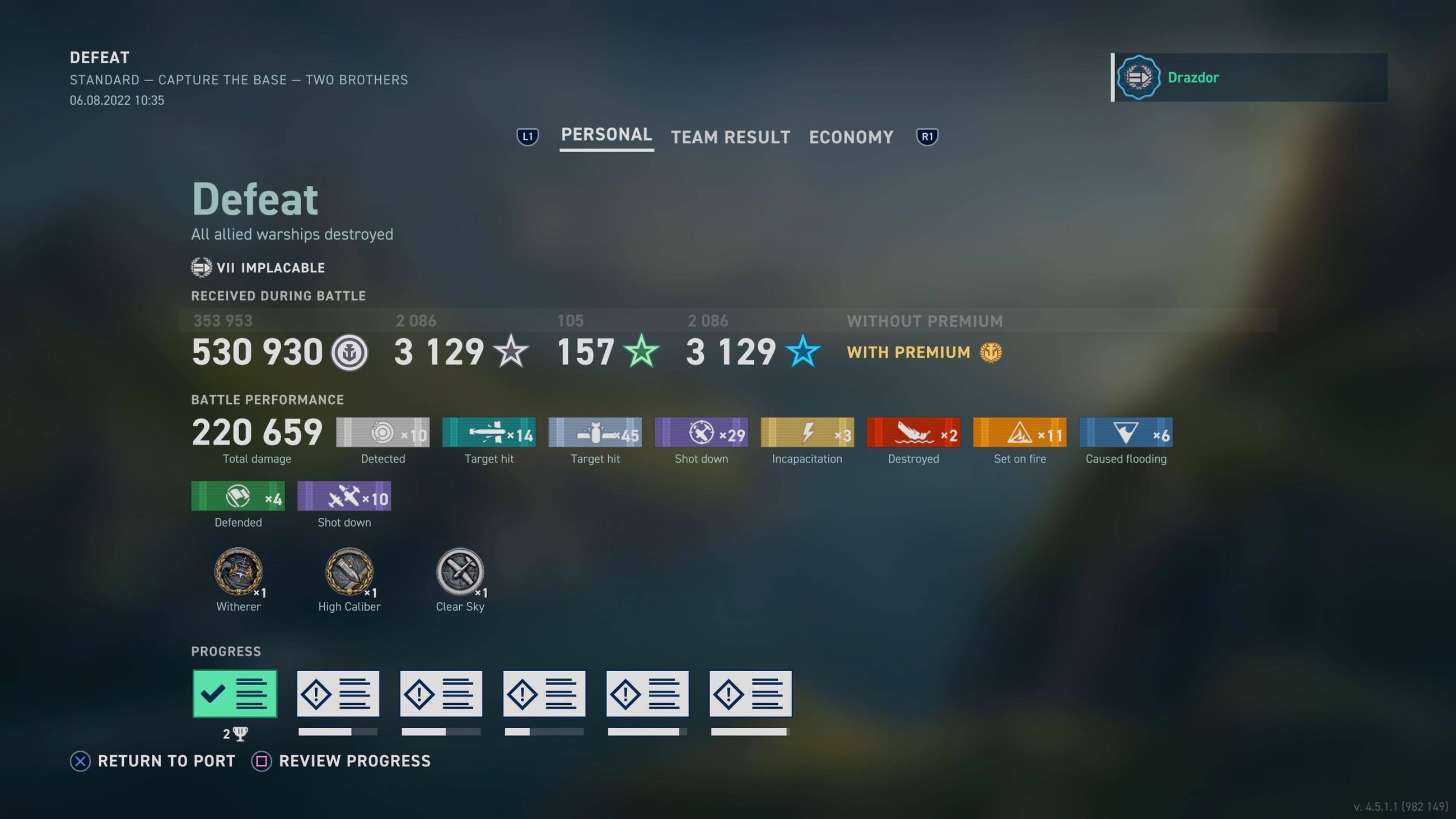 Implacable – WoWS: Legends – Stats + Builds – Tier VII Aircraft Carrier