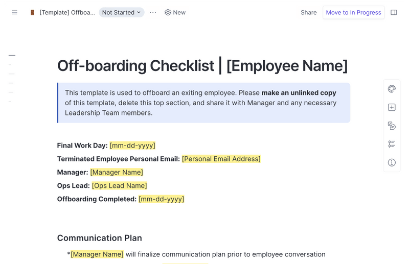 Almanac Template: Employee On/Off Boarding Process