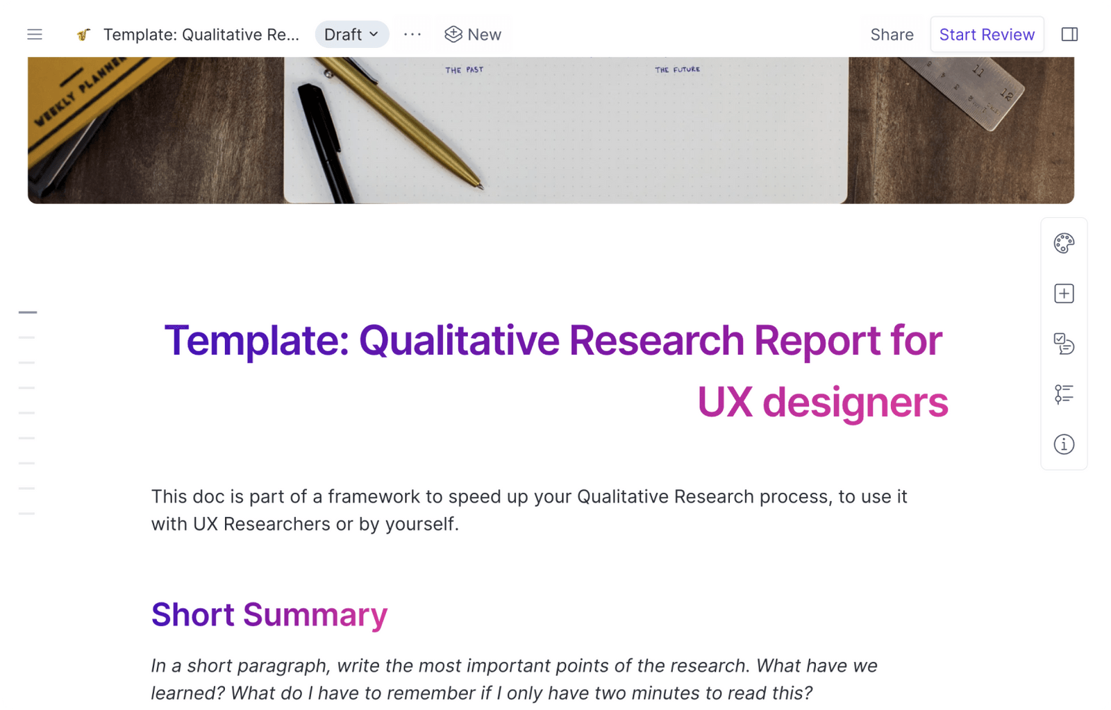 Almanac Template: UX Interview Toolkit Process