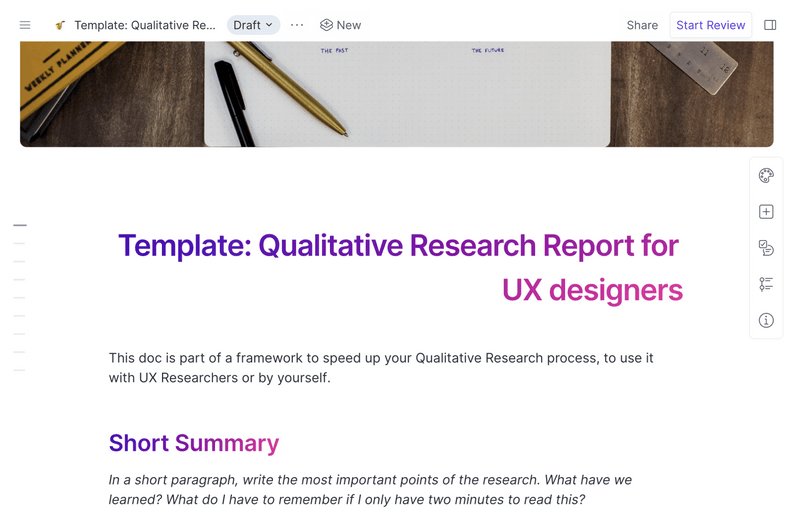 Almanac Template: UX Interview Toolkit Process