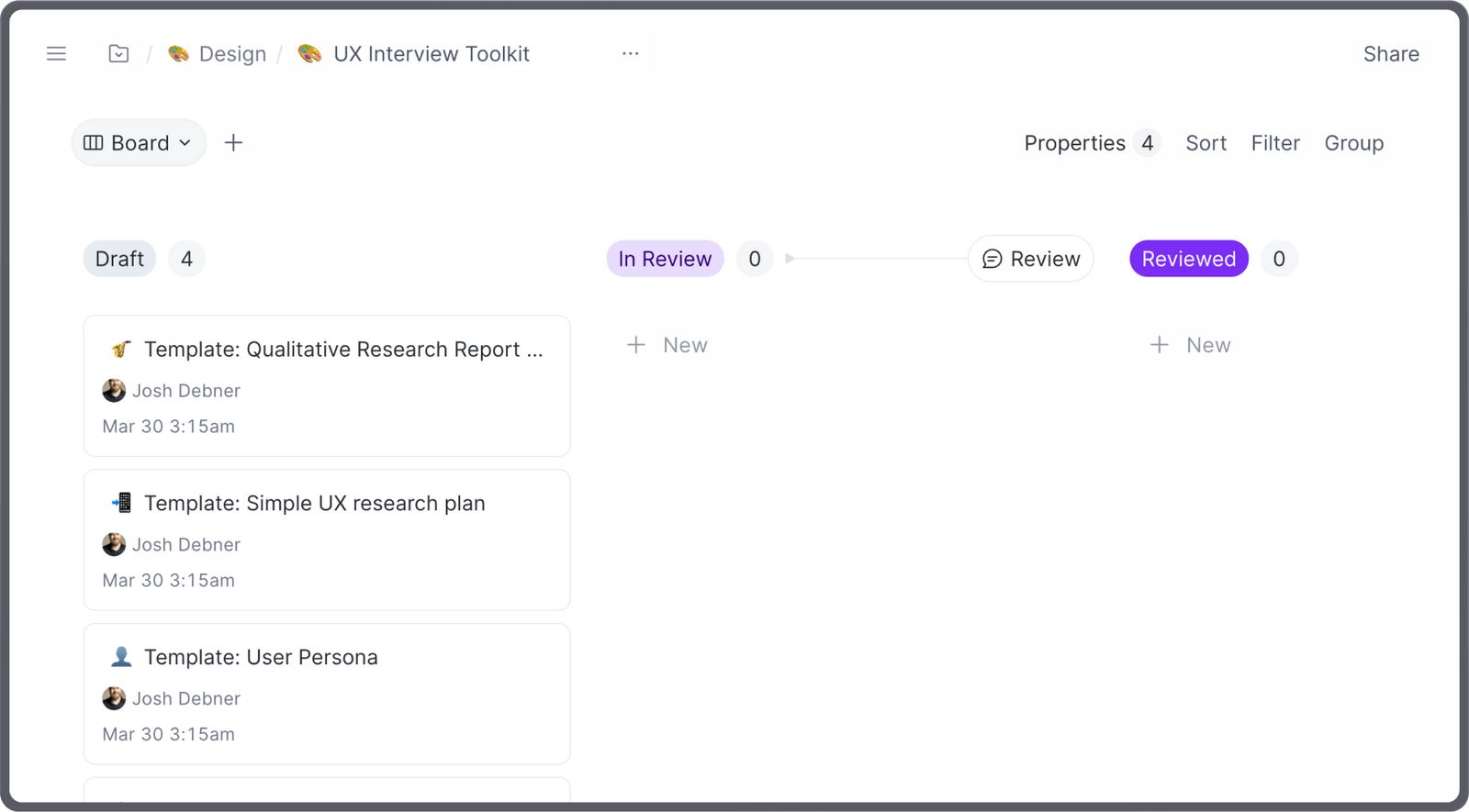 Almanac Template: UX Interview Toolkit Process