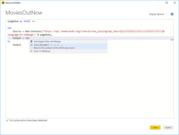IntelliSense with M Query in Power BI