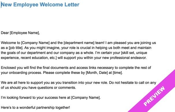 Message To New Employee Welcome To The Team