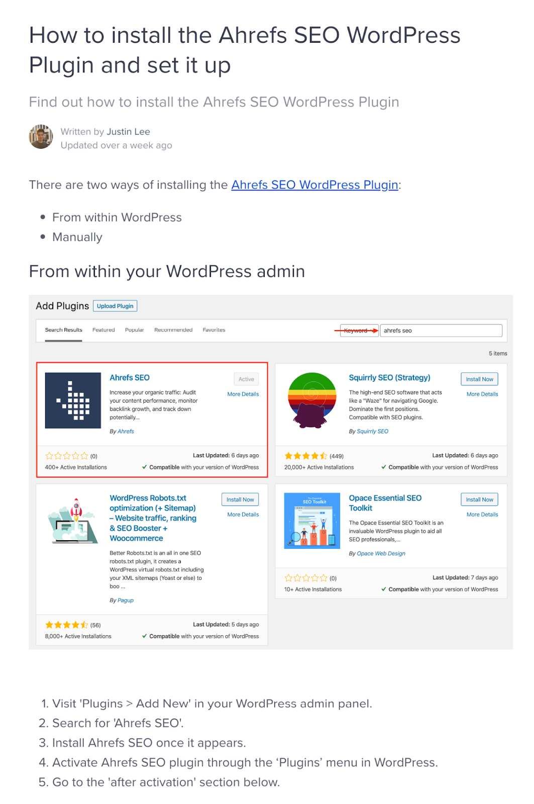 Difference in Internal and External Software Documentation