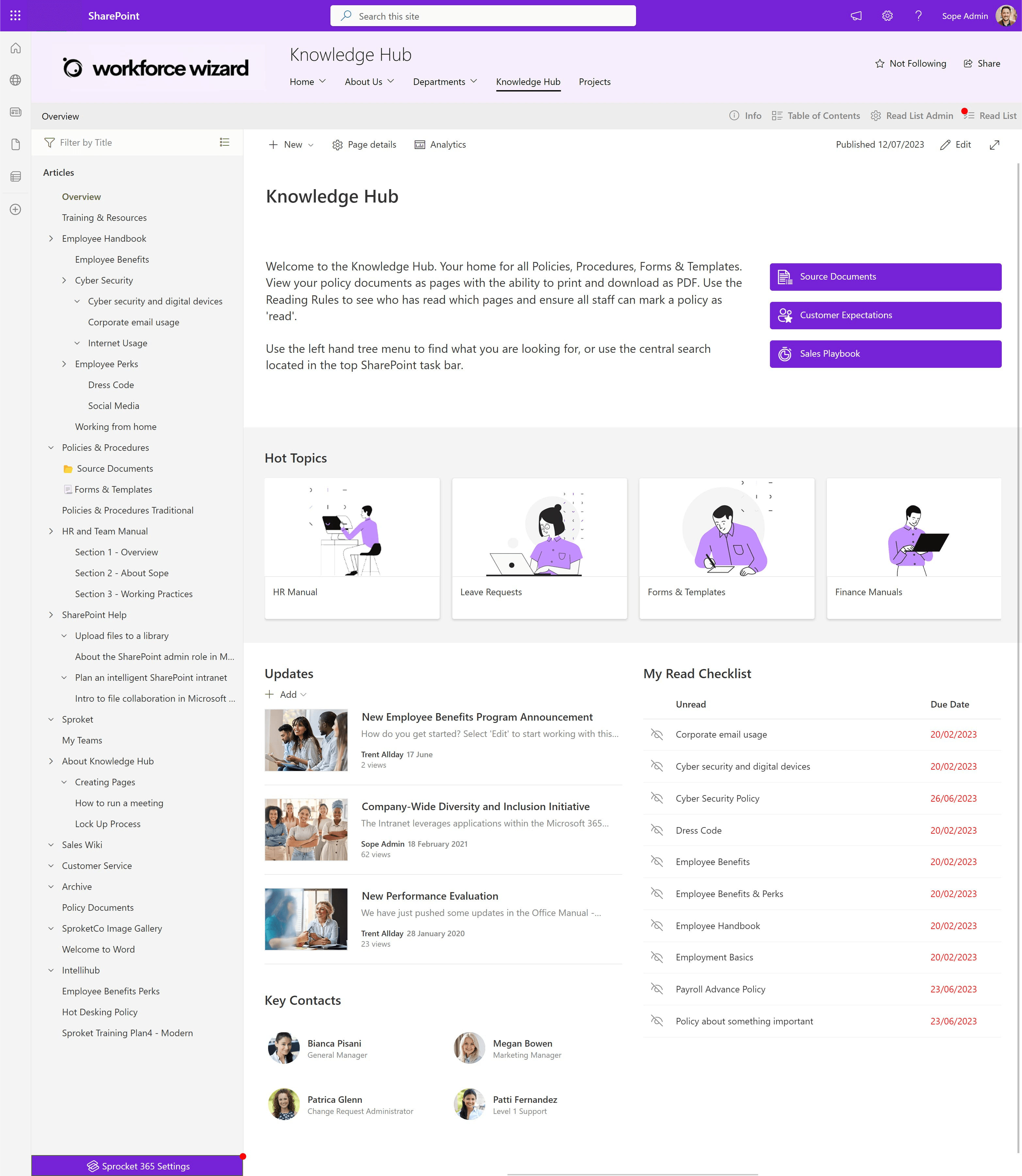 SharePoint Intranet Design Examples To Get You Inspired - Sope