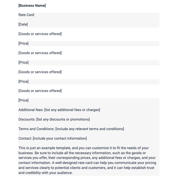 Exploring Rate Cards: Types, Uses, and How to Create Your Own