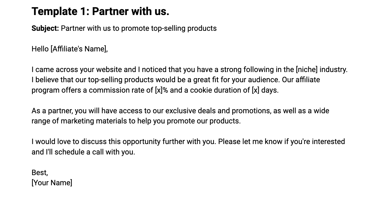 7+ Best Affiliate Outreach Email Templates & Examples