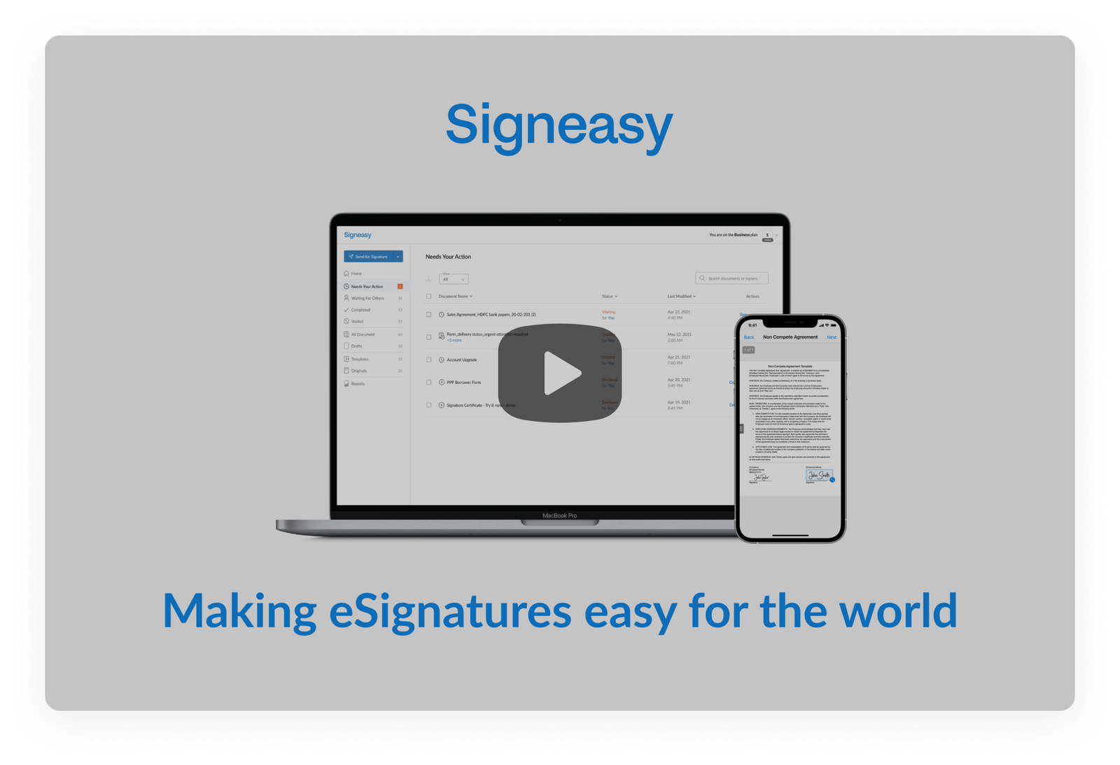 Electronic Signature to Sign Documents Online | Signeasy