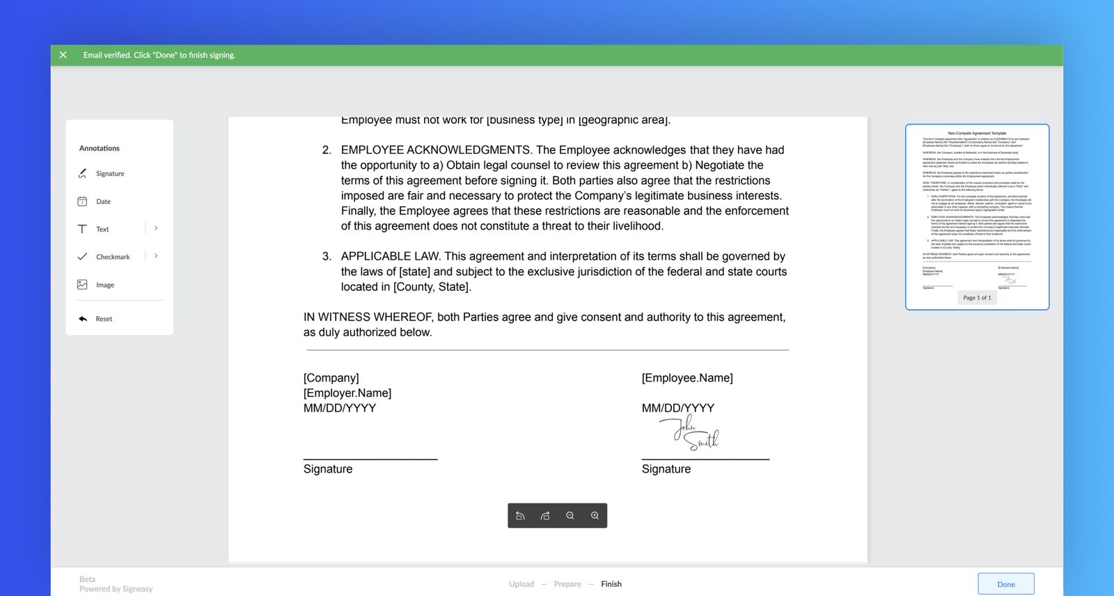 Sign PDFs Online for free with Electronic Signature
