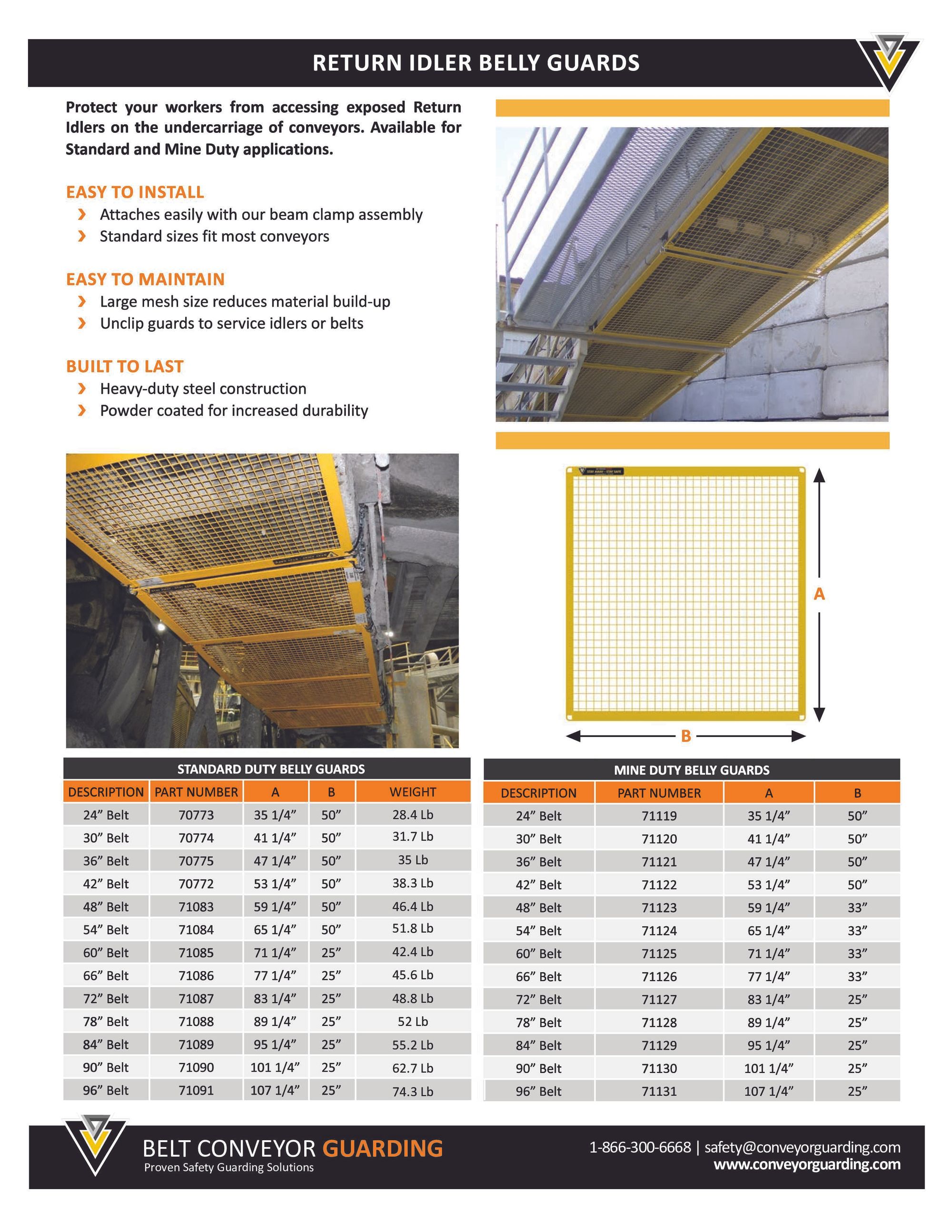 Return Idler Belly Guards | Belt Conveyor Guarding