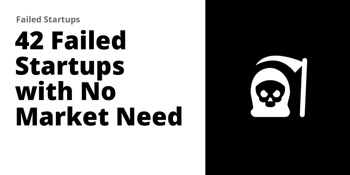 42 Failed Startups with No Market Need