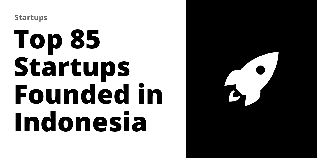 Top 85 Startups Founded in Indonesia