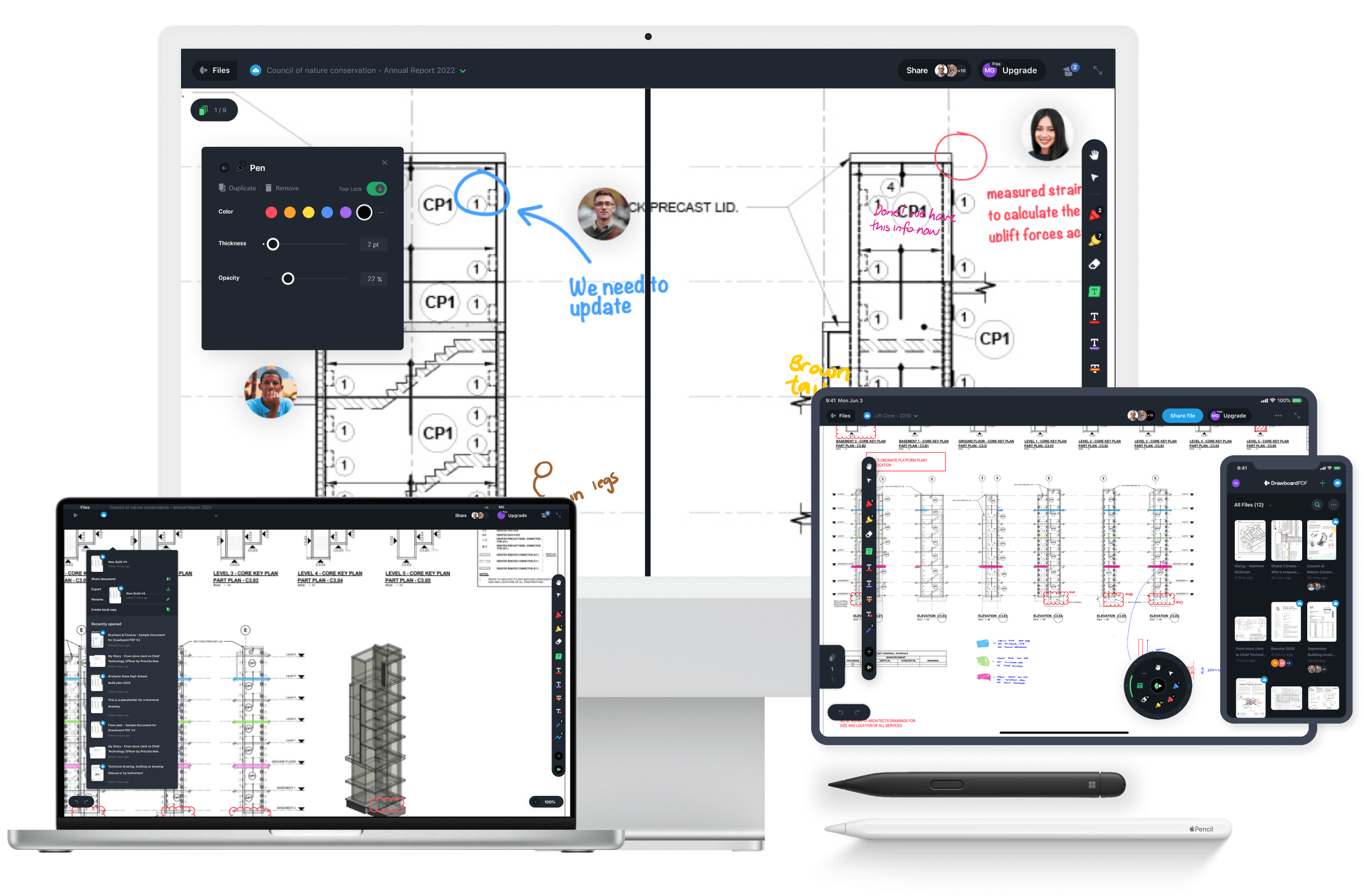 Drawboard for a paperless office