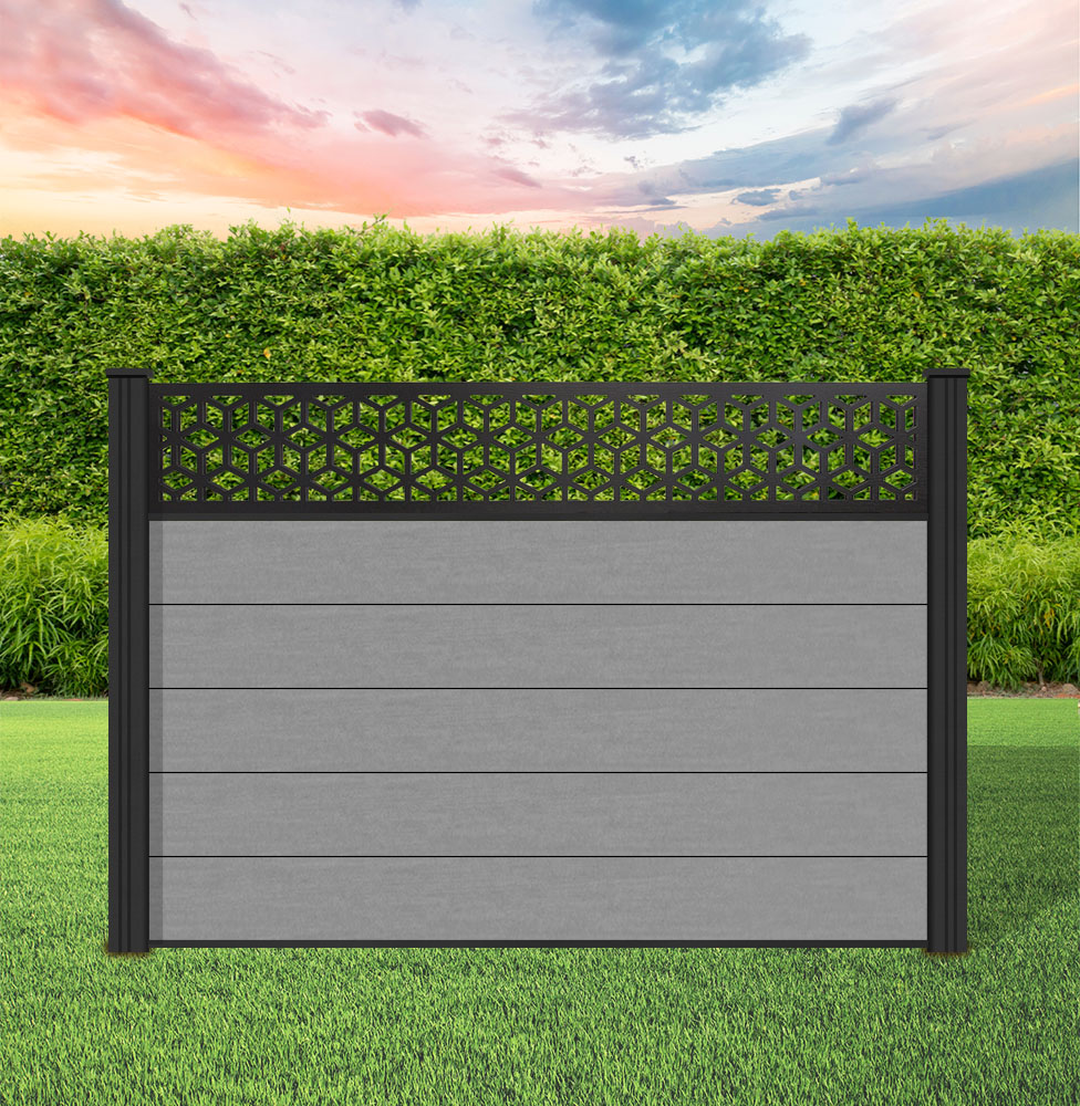 Composite Fence Panel Sets | To Fit Concrete Posts with Diamond Trellis ...