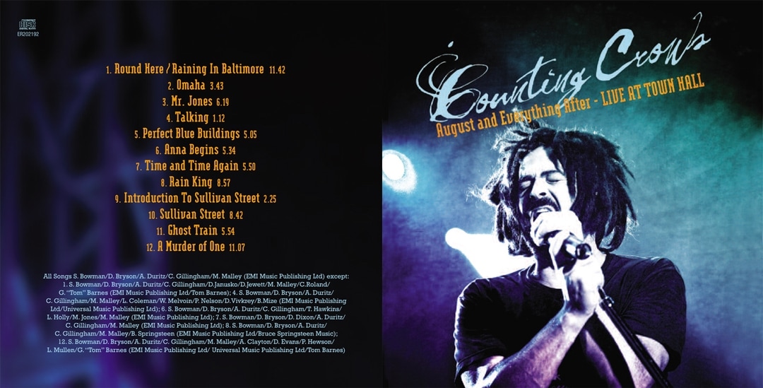 Counting Crows | Discography | August and Everything After - Live at Town Hall