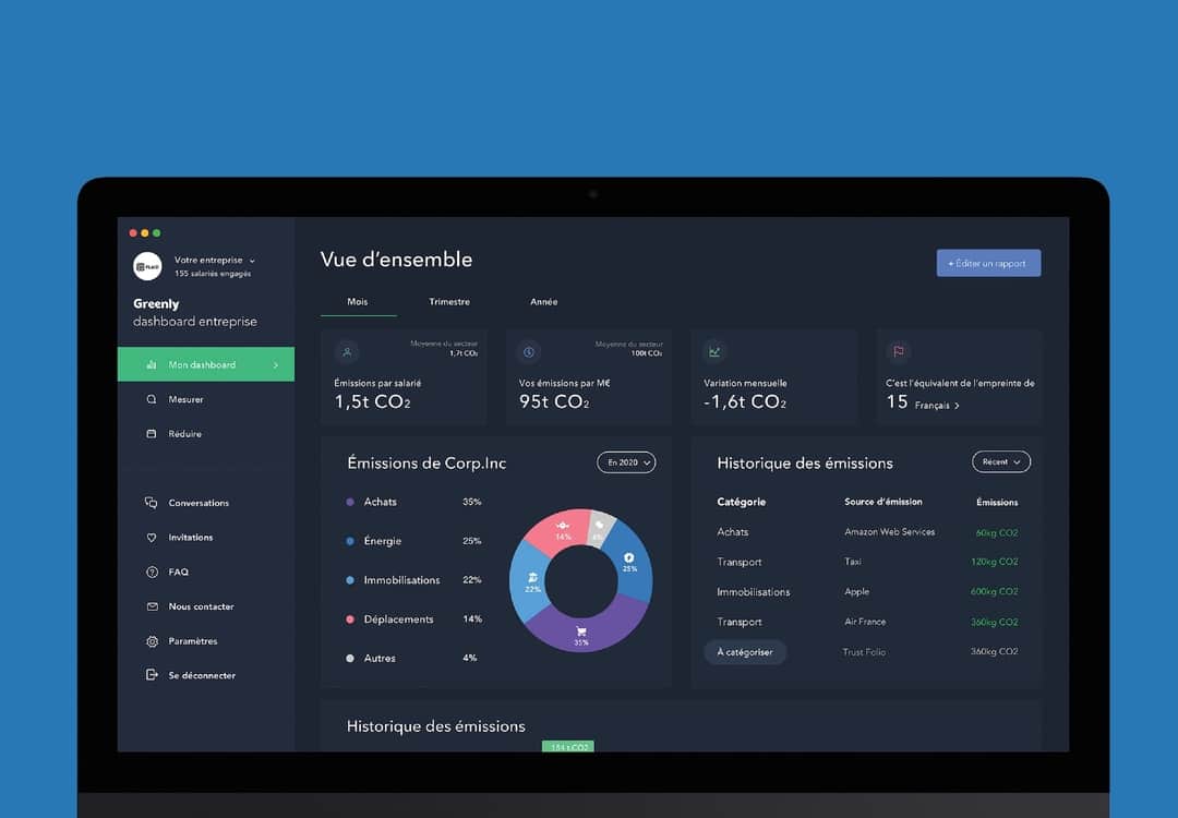 Greenly : Prenez la mesure de votre empreinte carbone automatiquement