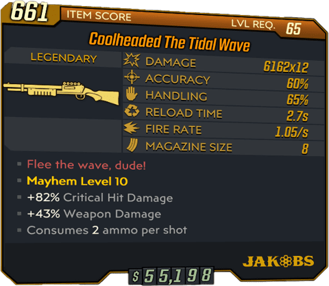 The Tidal Wave • Legendary - Shotgun • BL3 | Lootlemon