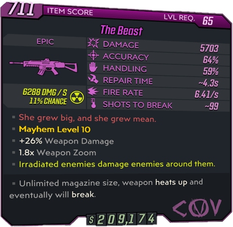 The Beast • Epic - Assault Rifle • BL3 | Lootlemon