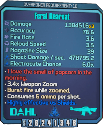 Bearcat • BL2 – Pearlescent Assault Rifle | Lootlemon