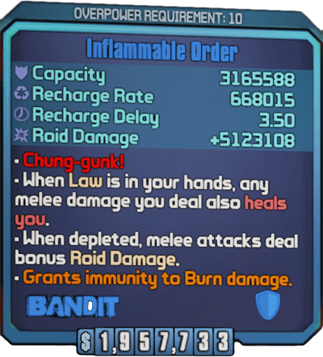 Order • BL2 – Rare Shield | Lootlemon