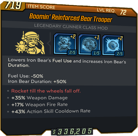 Bear Trooper • BL3 – Moze Class Mod | Lootlemon