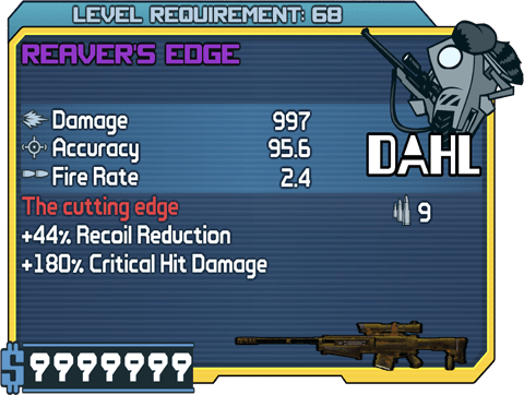 Reaver's Edge • BL1 – Epic Sniper | Lootlemon