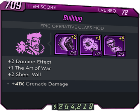 Bulldog • BL3 – Zane Class Mod | Lootlemon