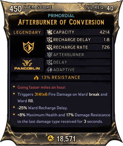 Afterburner • TTWL – Legendary Shield | Lootlemon