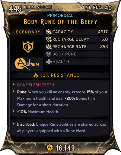 Body Rune • TTWL – Legendary Shield | Lootlemon