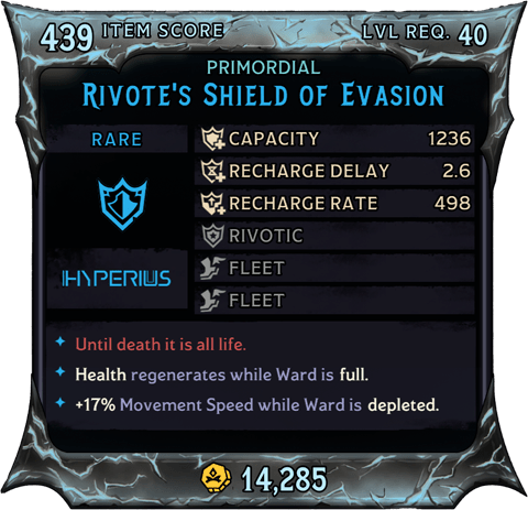 Rivote's Shield • TTWL – Rare Shield | Lootlemon