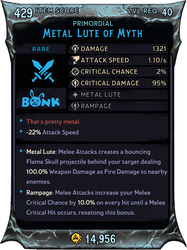 Metal Lute • TTWL – Rare Melee | Lootlemon