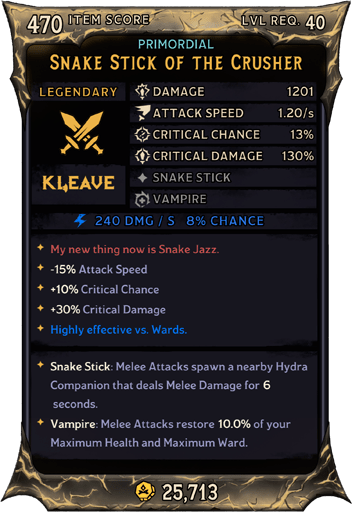 Snake Stick • TTWL – Legendary Melee | Lootlemon