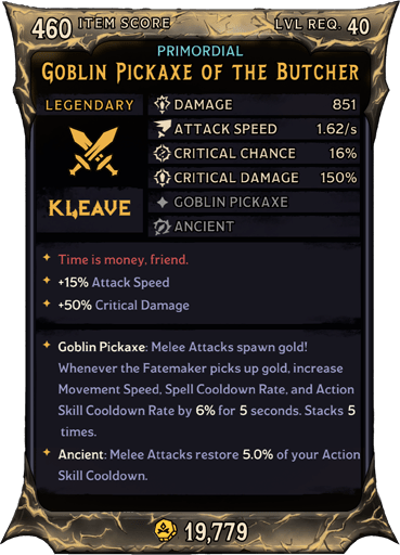 Goblin Pickaxe • TTWL – Legendary Melee | Lootlemon